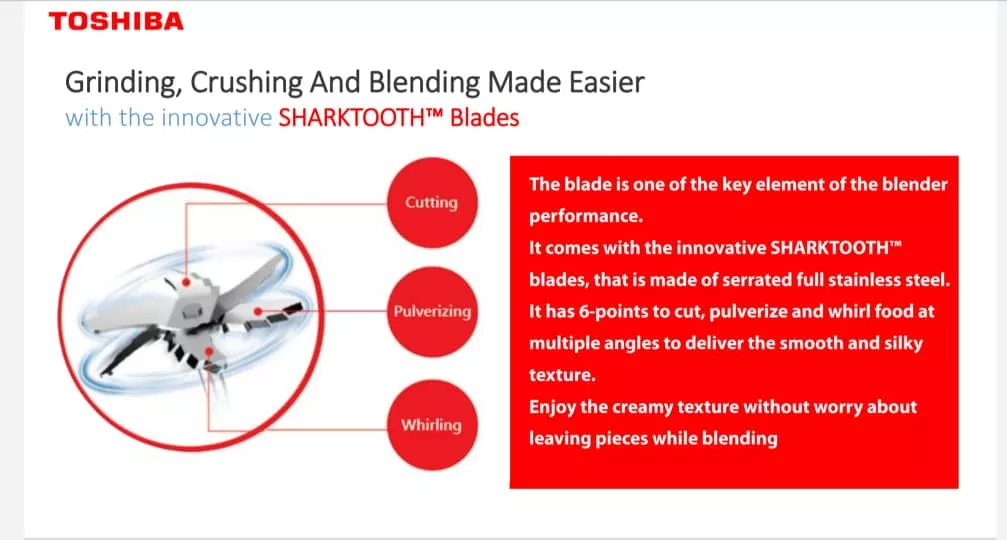 [FREE SHIPPING] Toshiba 2.0L 4 in 1 Multi Function Blender Sharktooth ...