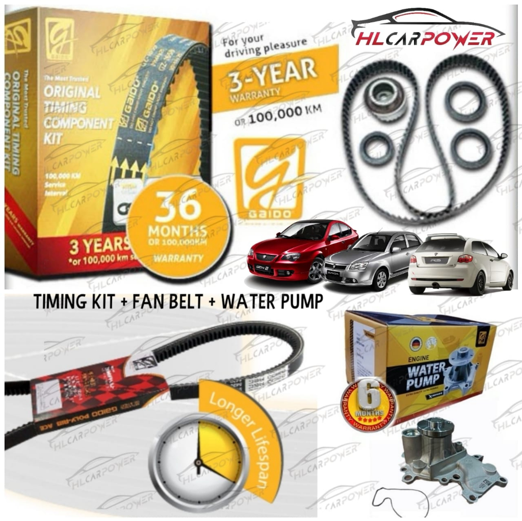 ️BLM ️ Timing Kit Set+Fan Belt+Water Pump for Saga BLM FL Satria Neo ...
