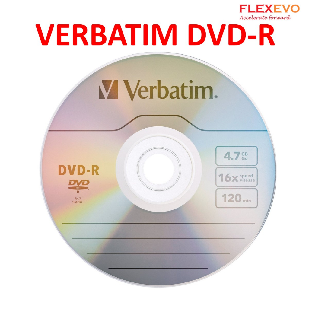 VERBATIM DVD DVDR DVD-R Recordable 4.7GB 16X 120MIN ( 50PCS ) | Shopee ...
