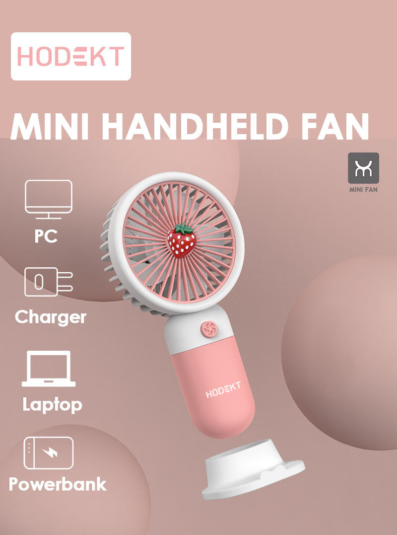 HODEKT Kipas Mini Fan Portable Hand Table Mini Clip Fan USB Charge ...