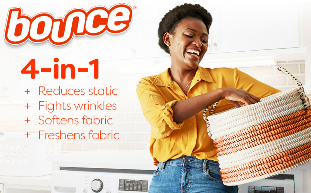 Bounce Dryer Sheet Laundry Fabric Softener Outdoor Fresh Sport Wrinkle ...