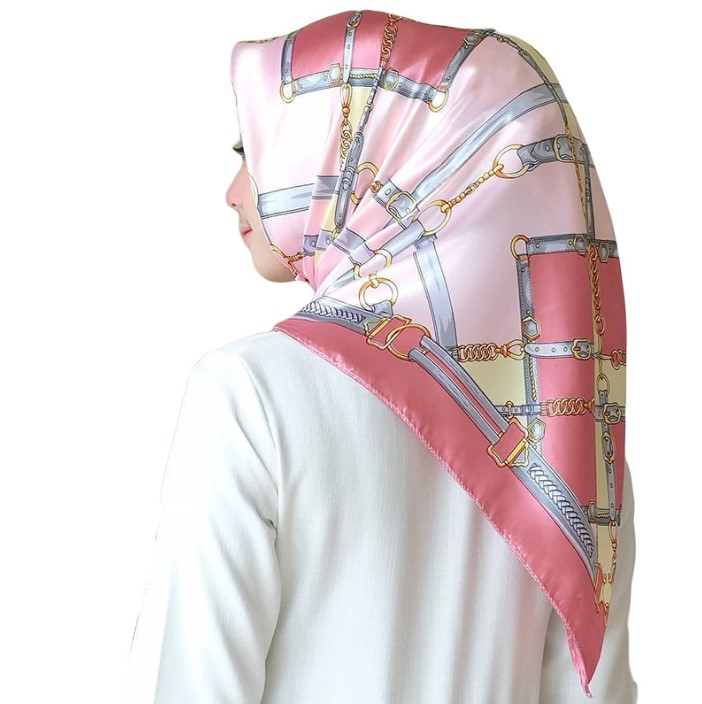 Tudung bawal satin immitate silk hijab corak leopard snake tudung ice ...