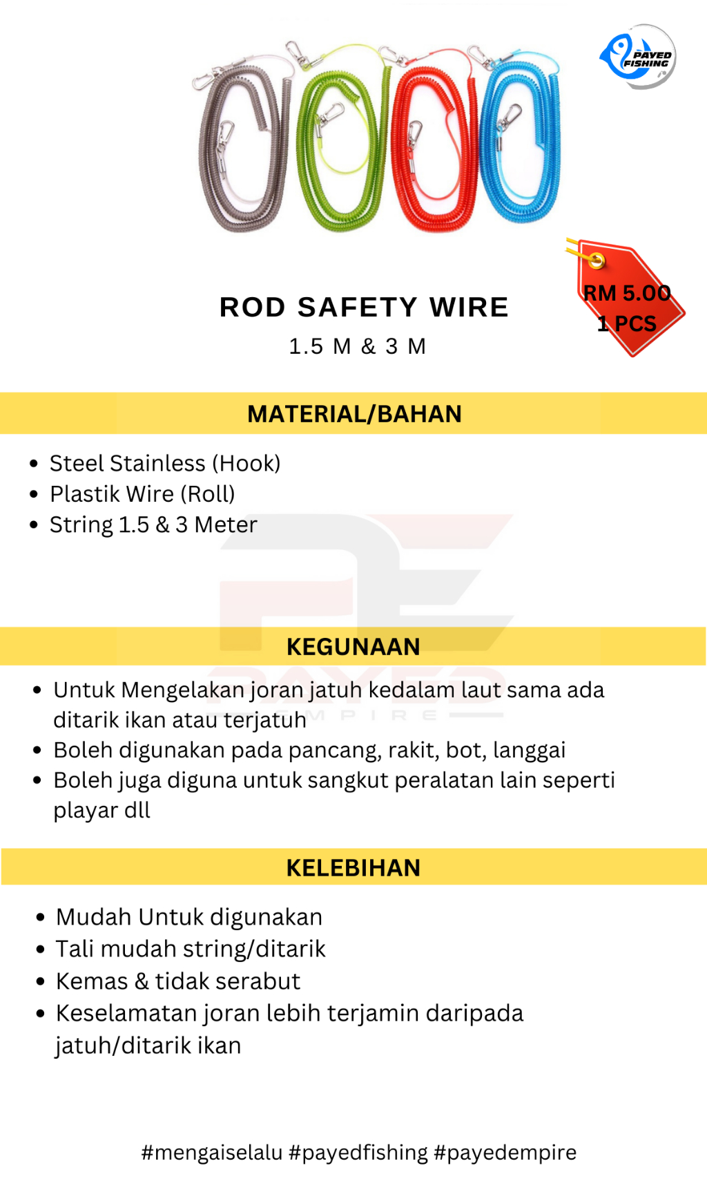 Tali Pengikat Rod Joran Safety Fishing Rod untuk Keselamatan Joran ...