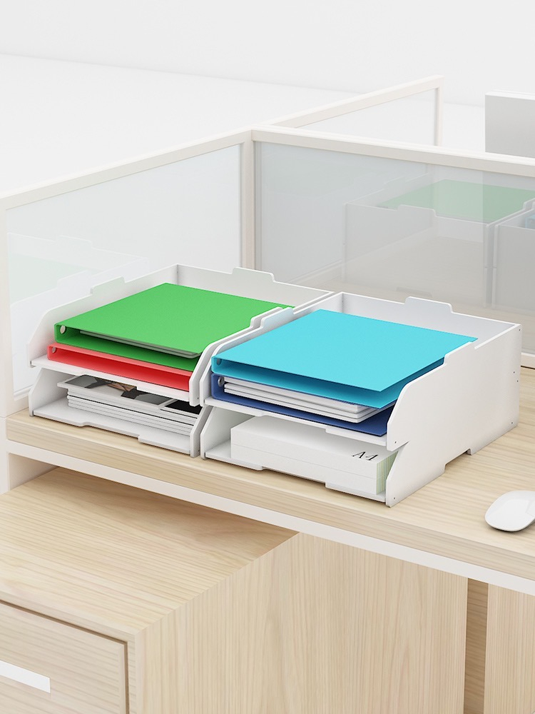 Desktop Rack Office File Holder Stationery Storage A4 Folder Holder Rak ...