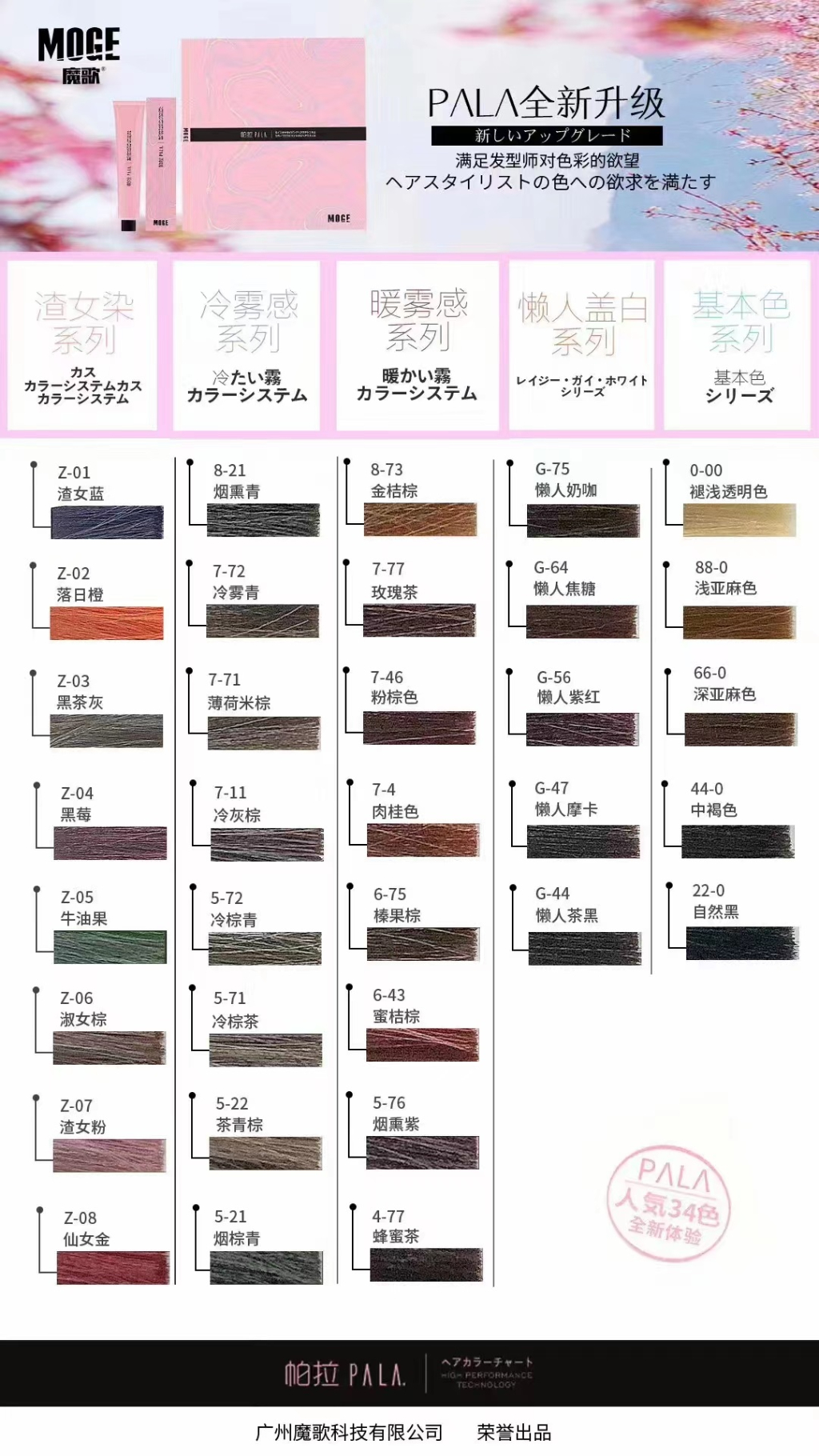 JAPAN Hair dye MOGE PALA dyeing cream one step hairstyle ammonia-free ...
