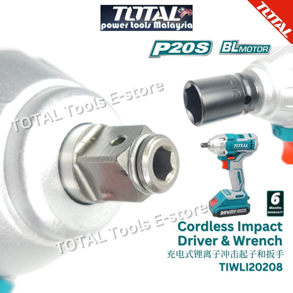 TOTAL 20v Series Li-ion cordless 2 in 1 impact driver & Wrench (BL ...