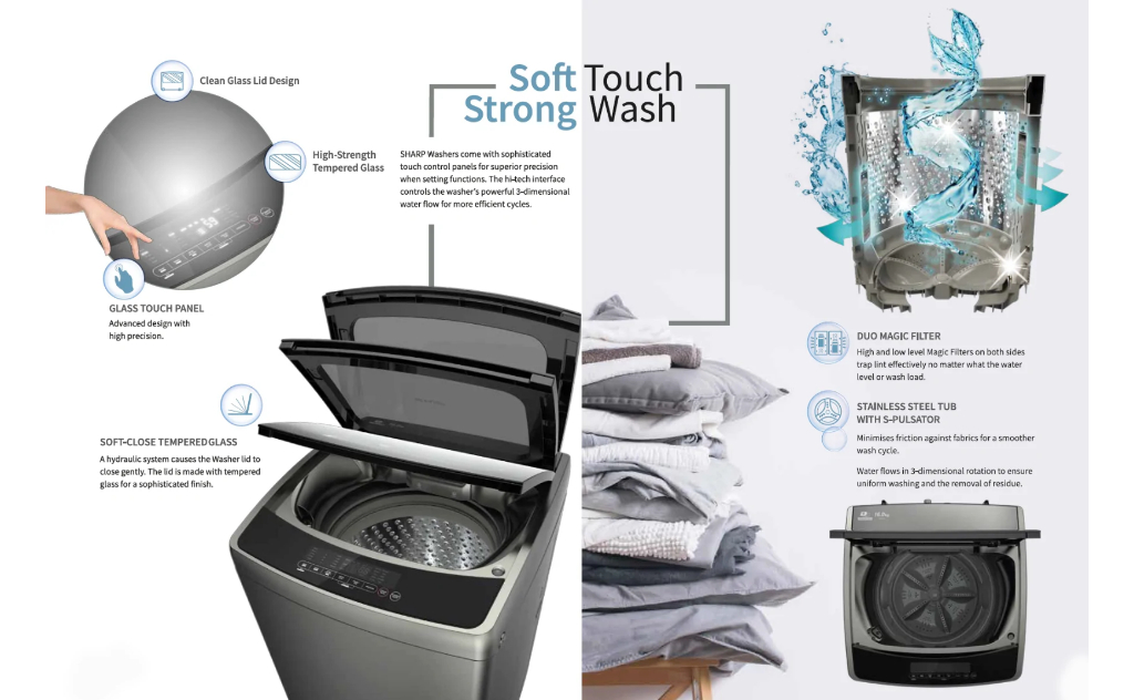 [FAST DELIVERY] Sharp 10KG~24KG Inverter Top Load Washing Machine ...