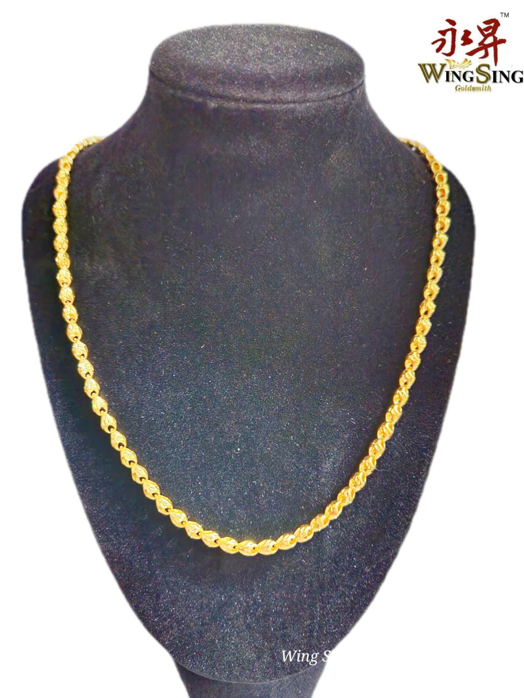 Wing Sing 916 Gold Fashion Seashell Chain Necklace / Rantai Leher Siput ...