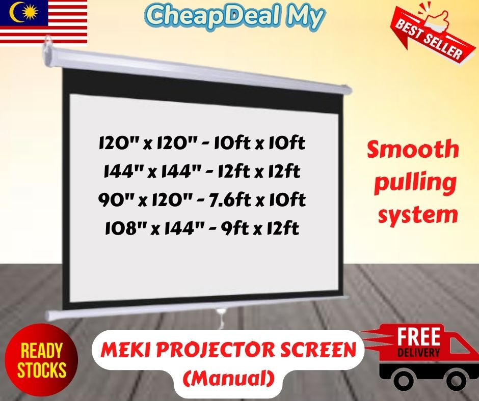 Skrin Projektor Lebih Besar /Extra Large Projector Screen/ Manual Wall ...