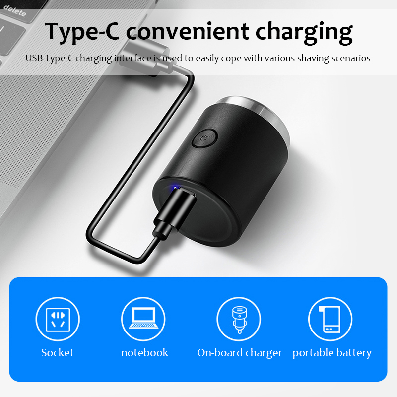 Men's Mini Electric Shaver Automatic Razor Trimmer Portable Beard Knife ...