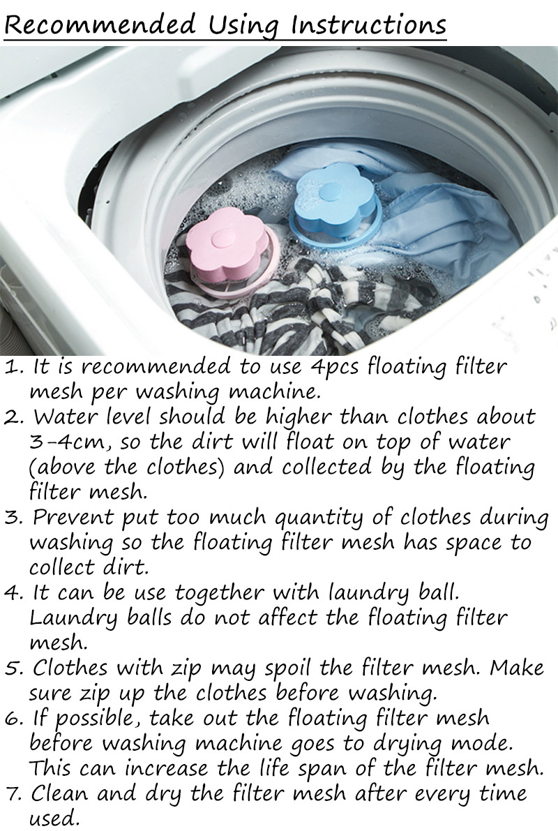 Washing Machine Floating Filter Mesh Hair Remover Lint Remover Dirt ...