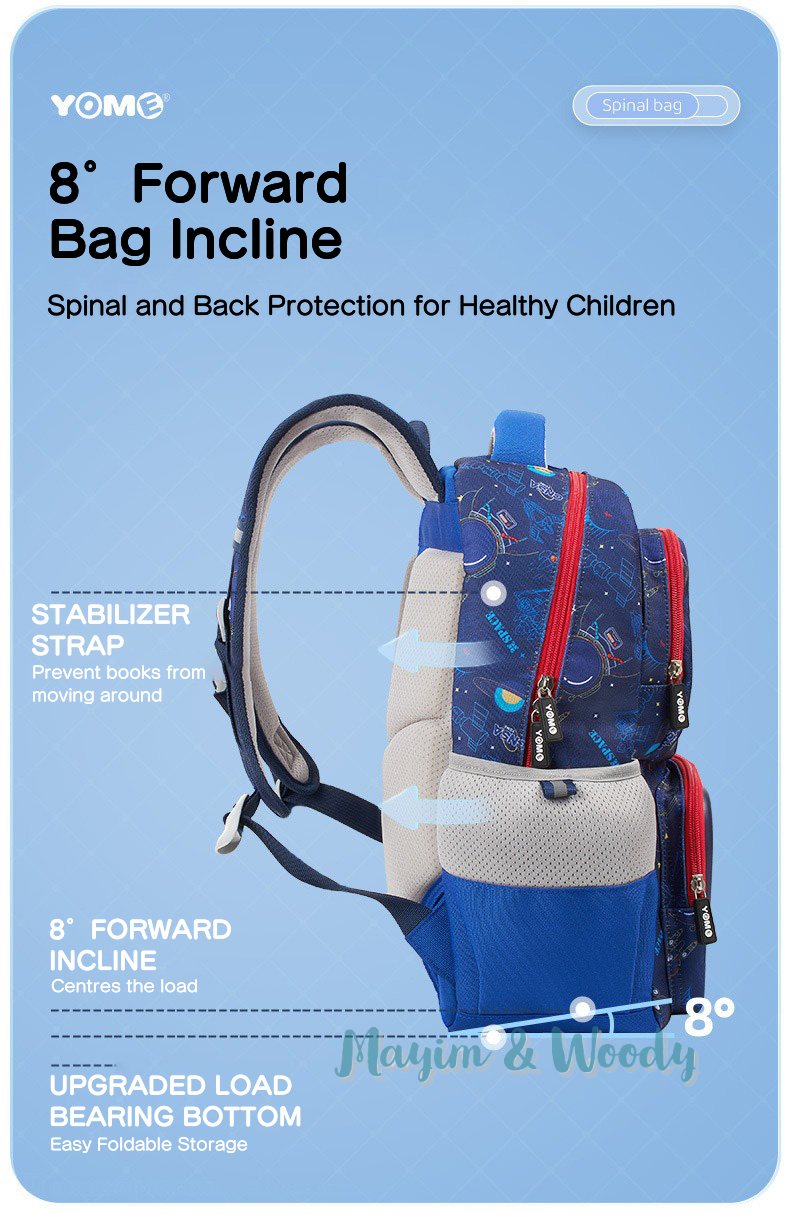 Original Hong Kong Branded Yome Standard 1-2 School Bag Orthopedic ...