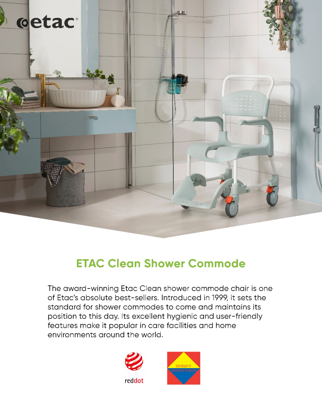 ETAC CLEAN Shower Commode 8022 9315 (4 Locked Castor) (MDA REG: GA9871023-119755) | Shopee Malaysia