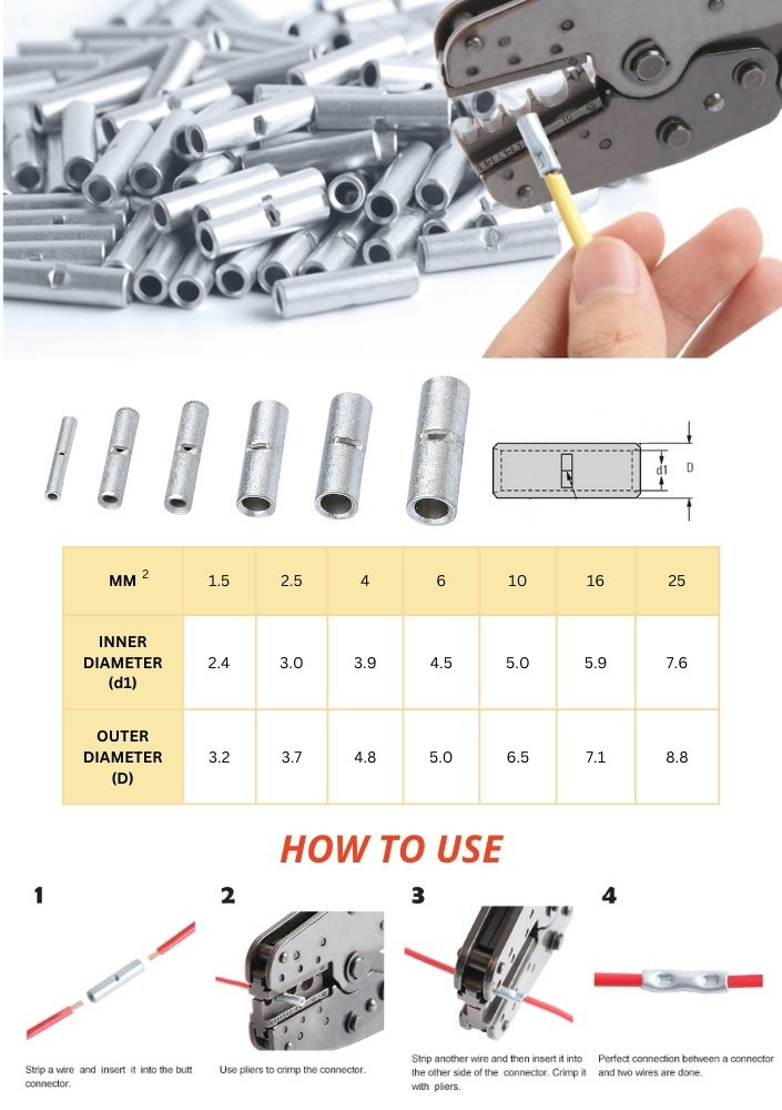 10PCS 1.5-25mm SC CABLE LINK Penyambung Kabel Copper Cable Joint ...