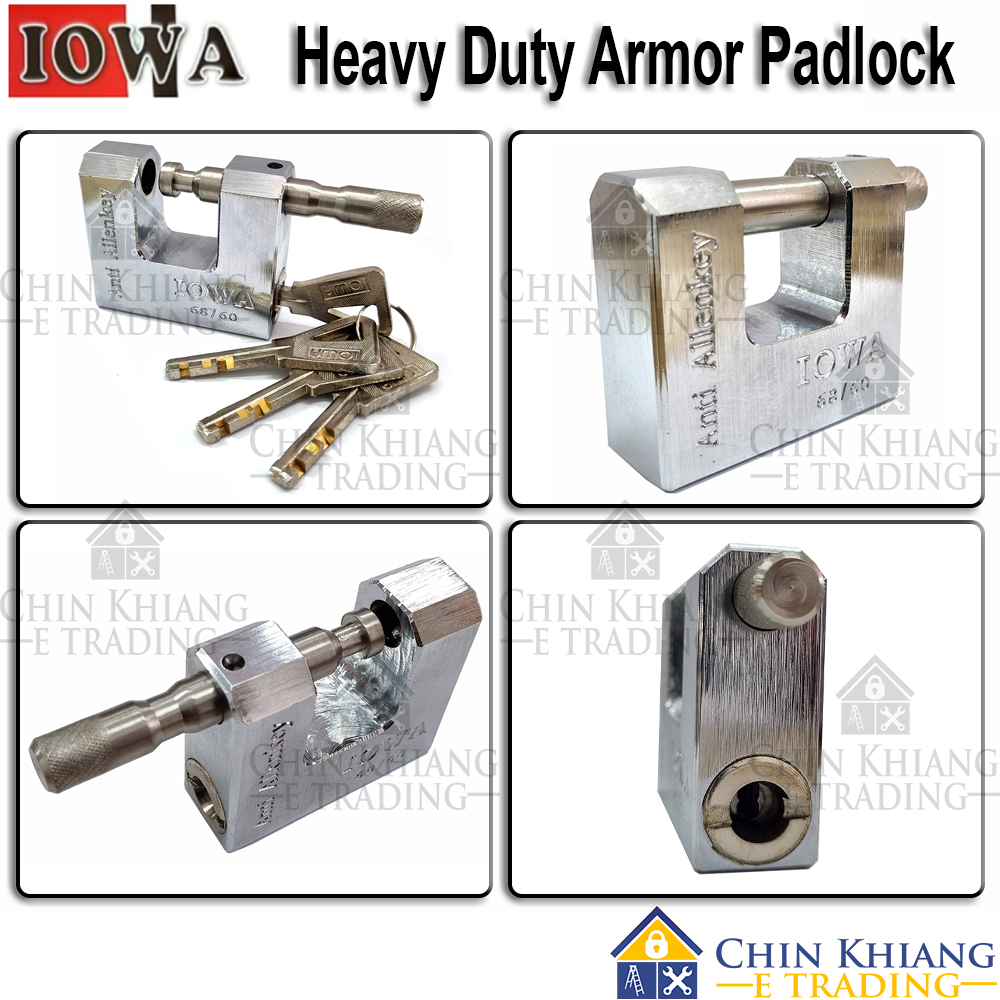 IOWA Heavy Duty Armour Padlock 50mm 60mm IW68/50 IW68/60 | Shopee Malaysia
