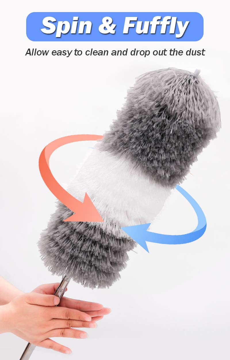 Extendable Microfiber Duster for Cleaning Extra Long 280CM Dust Cleaner ...