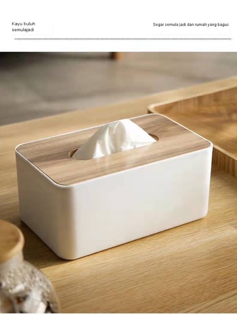 Mine Home Wooden Tissue Holder Box Storage Tissue box Bekas Tisu kotak ...