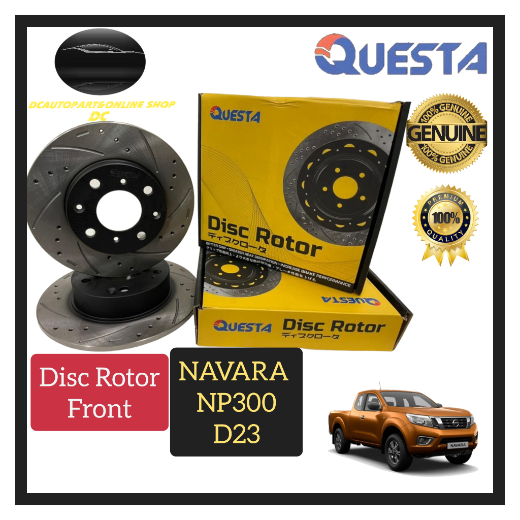 QUESTA NISSAN NAVARA NP300 D23 SPORT BRAKE DISC ROTOR (FRONT) | Shopee ...