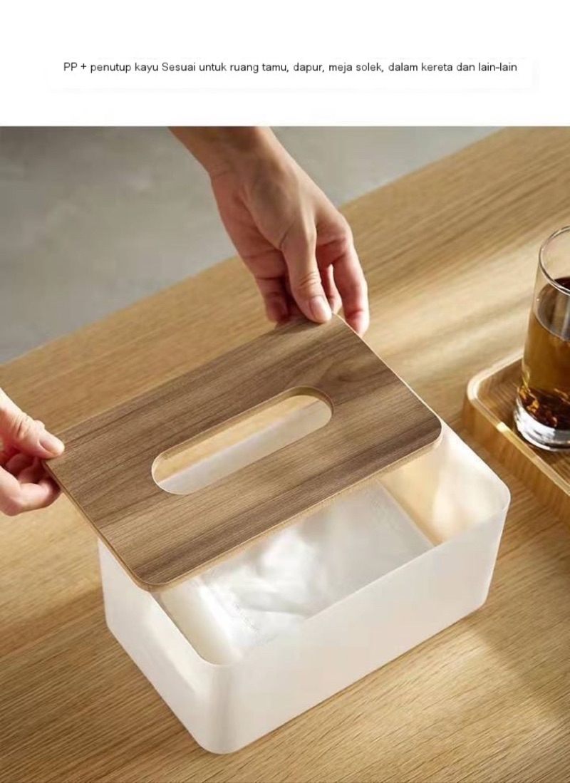 Mine Home Wooden Tissue Holder Box Storage Tissue box Bekas Tisu kotak ...