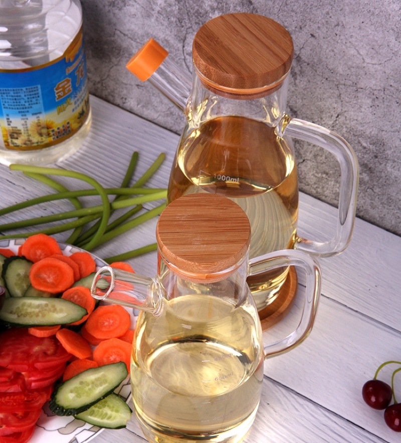 Glass Oil Dispenser Cooking Oil Measure Bottle Vinegar Soy Sauce 1L ...