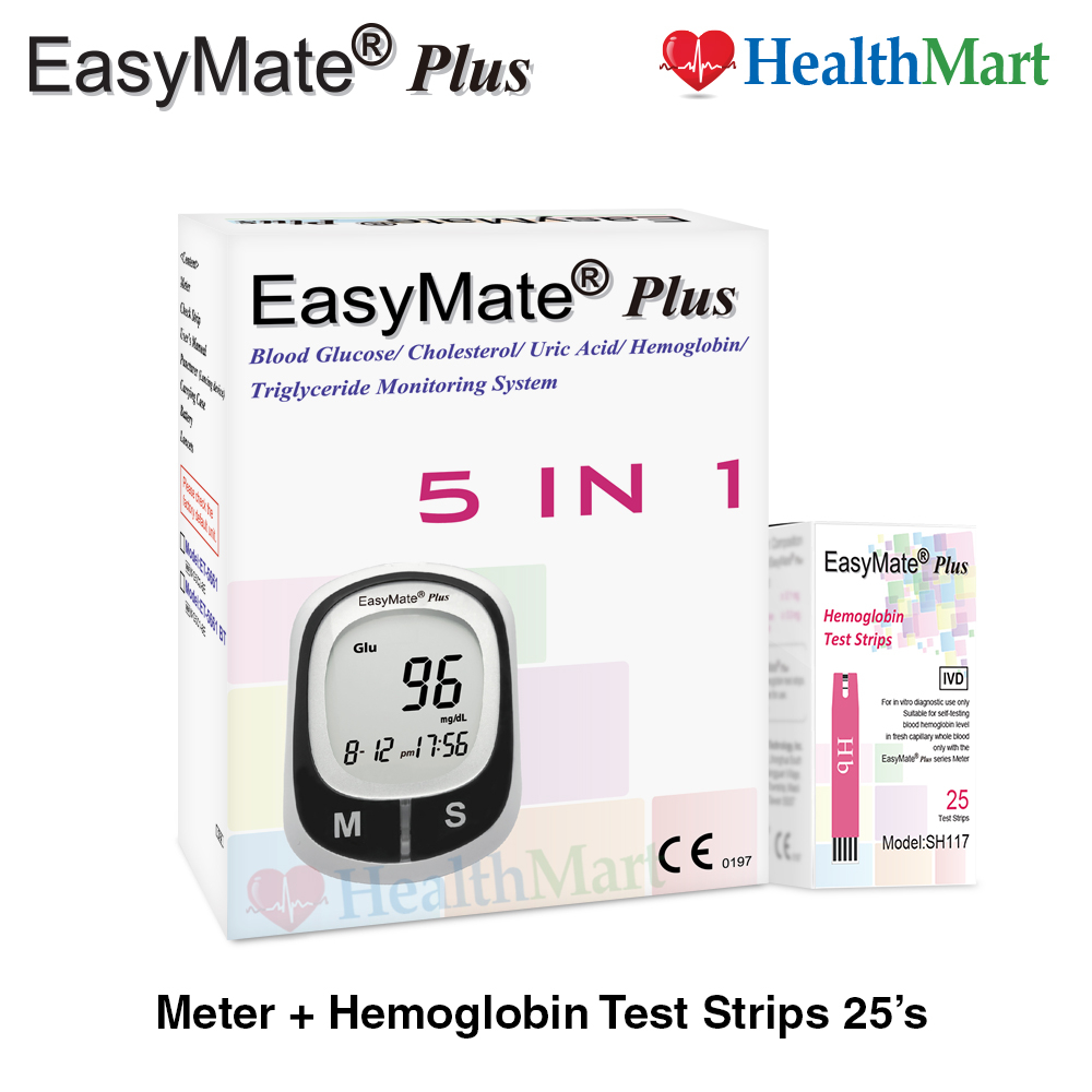 EasyMate Plus meter 5 in 1 Hemoglobin Set (Meter + Hemoglobin Test ...