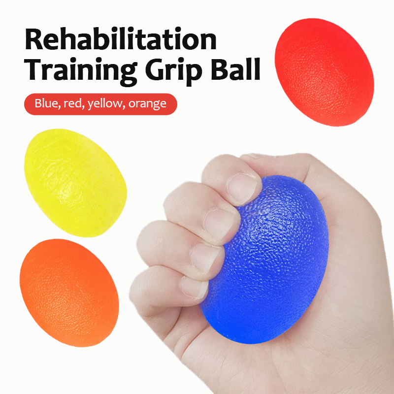 Egg Hand Grip Ball Exercise Therapy Silicon Ball Stroke Finger Strength ...