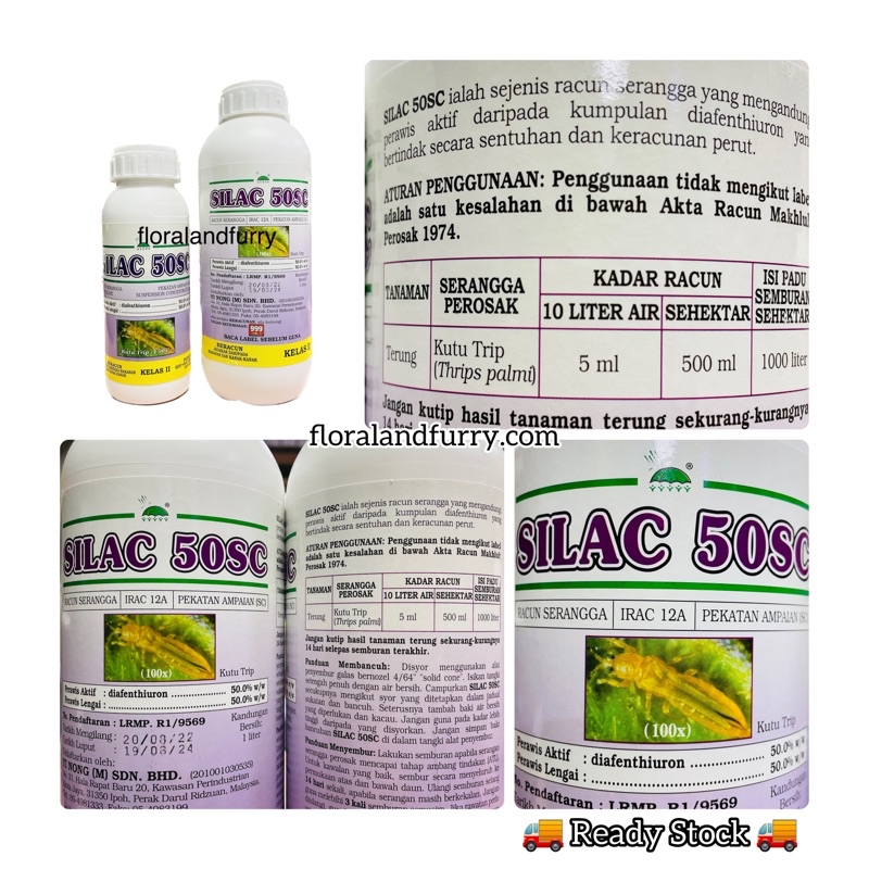 500ml 1L Silac 50SC Diafenthiuron 50.0% Racun Serangga Kutu Trip Kutu ...