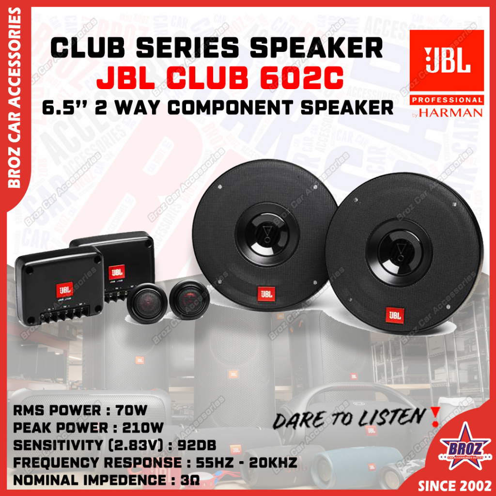 🔊 Original JBL Club 602C 6-1/2" 2 Way Component Car Speaker 70W RMS Power 210W Peak Power Car ...