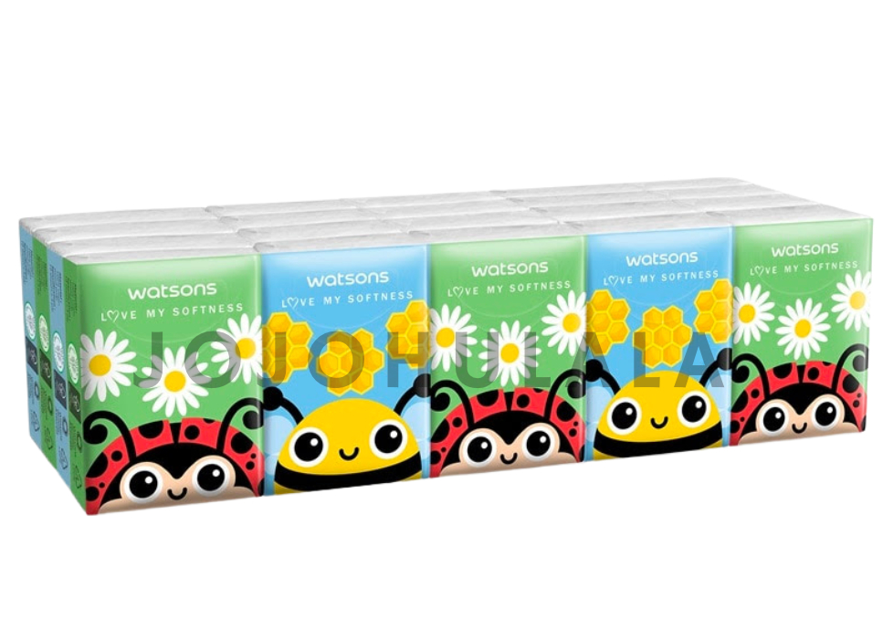 Watson WATSONS Bee & Ladybug Mini Hankies 3ply x 10sheets x 20s Travel ...