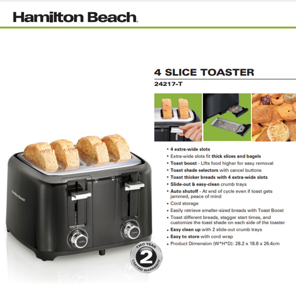 Khind Bread Toaster Pembakar Roti BT808 /Hamilton Beach 4 slice Toaster ...