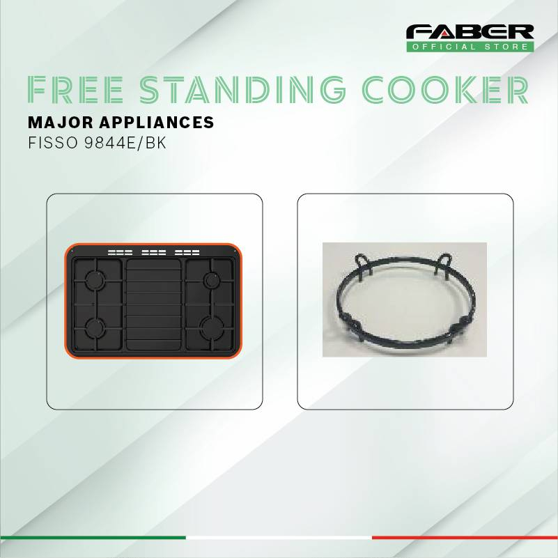 Faber Free-Standing Cooker With 4 Burner (60L) [Free Gift] Fisso 9844E ...