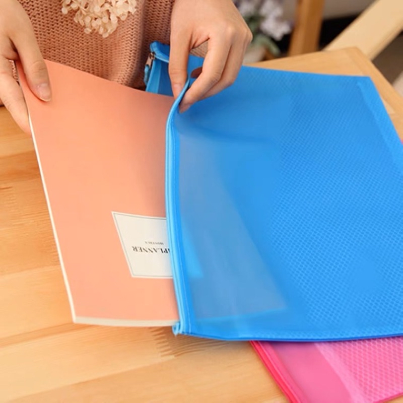 PINEDOT A4 Zip Bag File Folder Double Layer School Tuition Bag Office ...