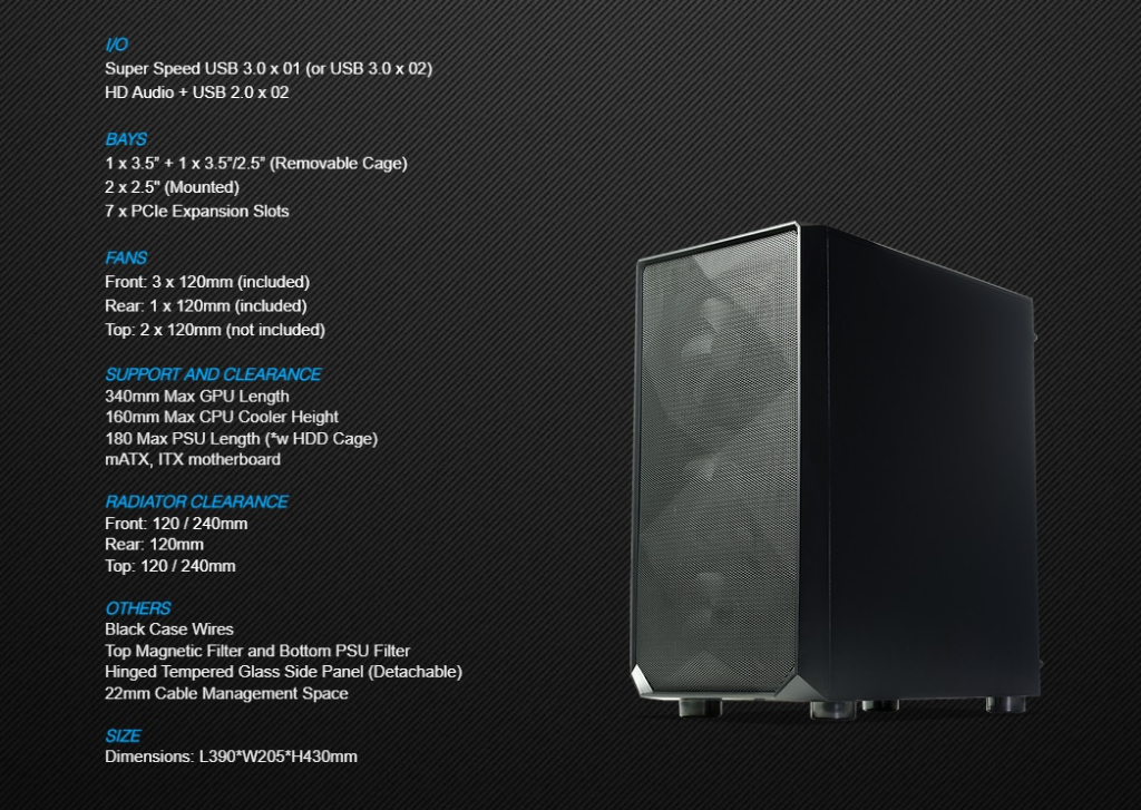 TECWARE FLATLINE / FORGE M OMNI / FORGE M2 - TEMPERED GLASS CHASIS PC ...