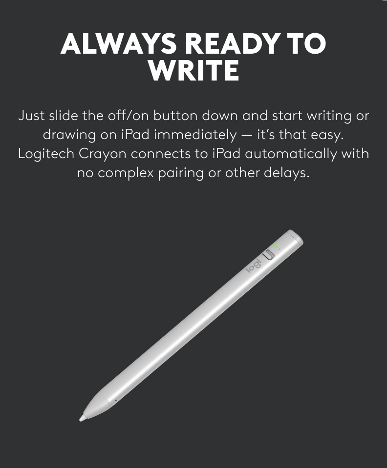 Logitech Crayon Digital Pencil for iPad (USB C Port Compatibility Only ...