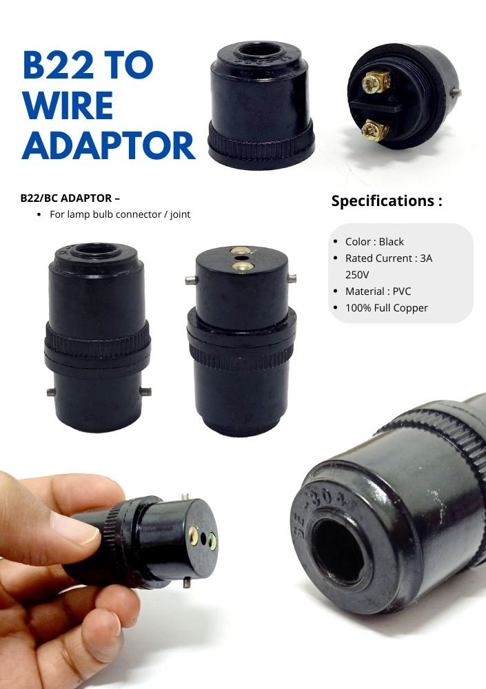 Full Copper B22 Adaptor BC Lamp Holder Connector BC Adaptor Penyambung ...