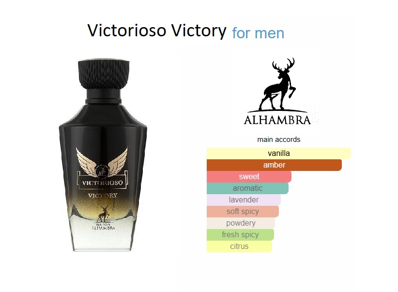 Alhambra Victorioso Victory EDP 100ml Spray perfumo for Man a Amber New ...