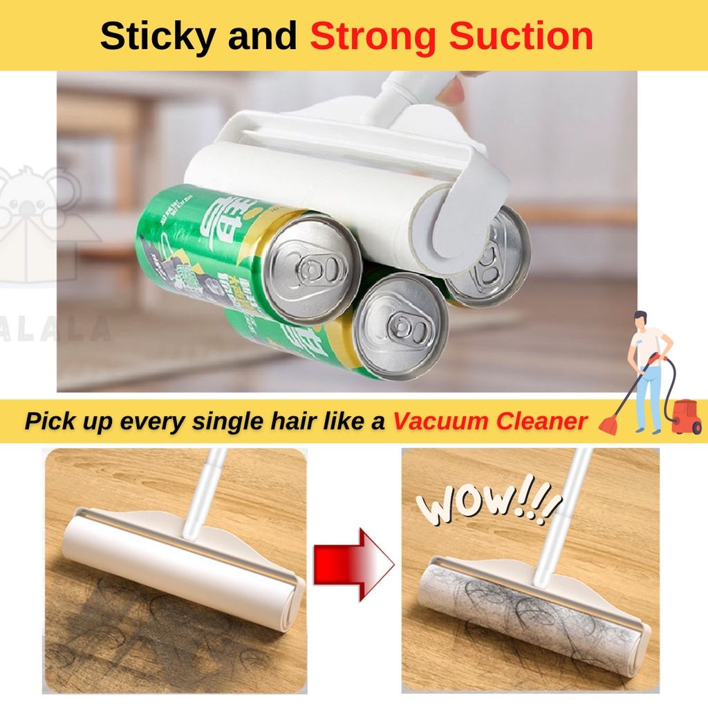 Long Pole Sticky Roller Mop Dust Sticky Remover Sticky Lint Roller for ...