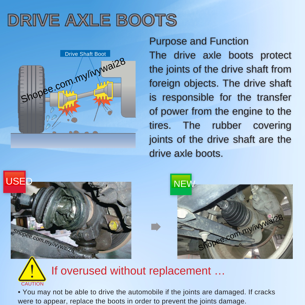 DRIVE SHAFT BOOT COVER KIT (OUTER) PERODUA VIVA KELISA KENALI KANCIL ...