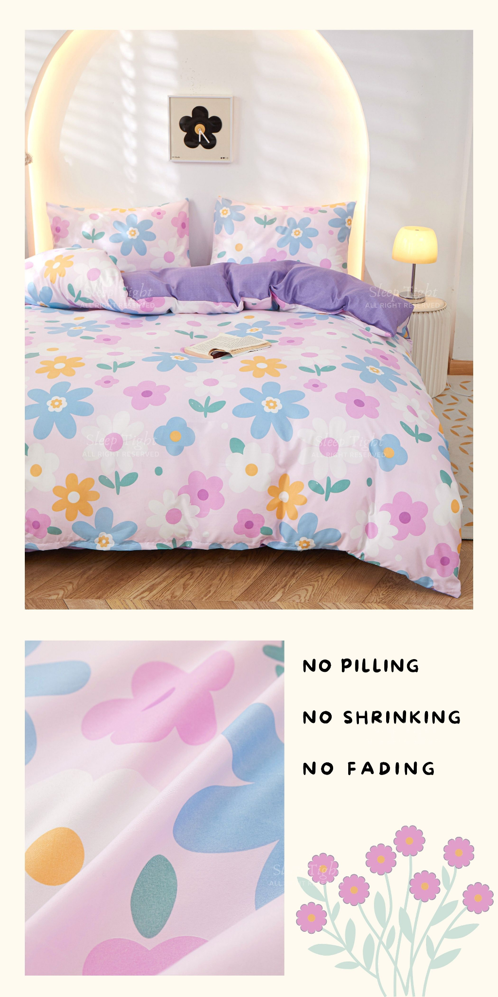 Set Cadar Bunga Bersiri Getah Keliling Sarung Selimut Sarung Bantal ...