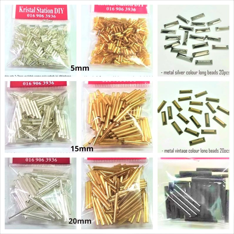 10gm/Manik Panjang Acrylic, Long Beads (saiz 5mm, 15mm, 20mm & 30mm ...