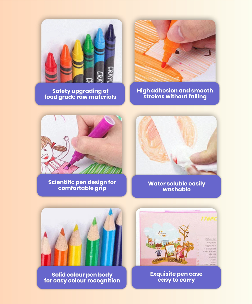 86/208pcs Kids Painting Set Colour Crayon Drawing Art Set for Kids ...