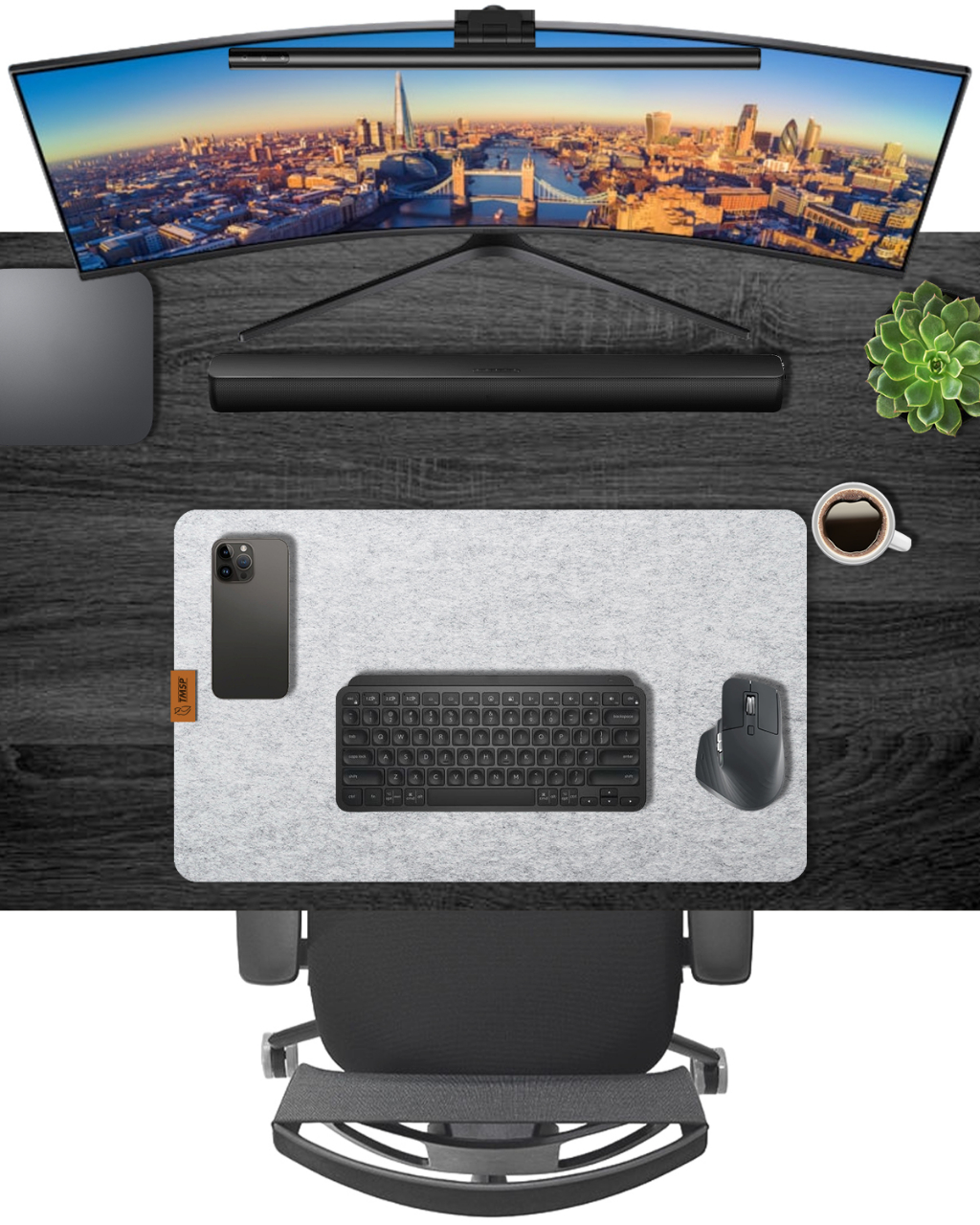 TMSP Anti Slip Wool Felt Desk Pad Large Mouse Pad, Non-Slip Desk Mat Keyboard Pad, Non-Slip Desk ...