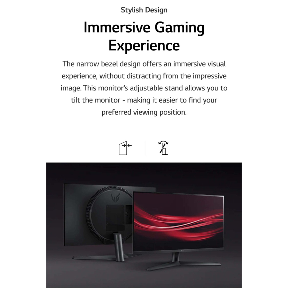 LG-27GN60R 27” UltraGear™ Full HD IPS 1ms (GtG) Gaming Monitor with ...