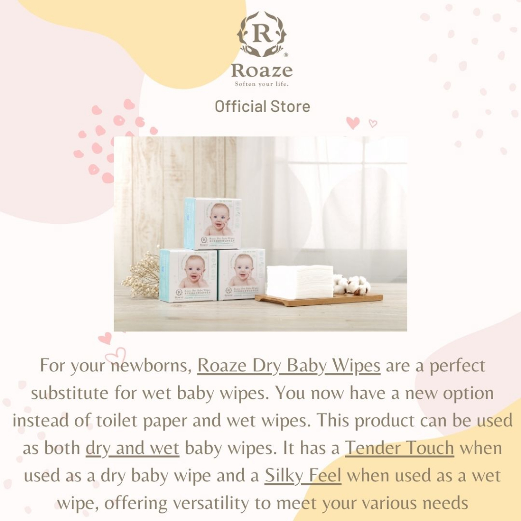 Roaze Dry Baby Wipes (Gentle) 25pc | Shopee Malaysia