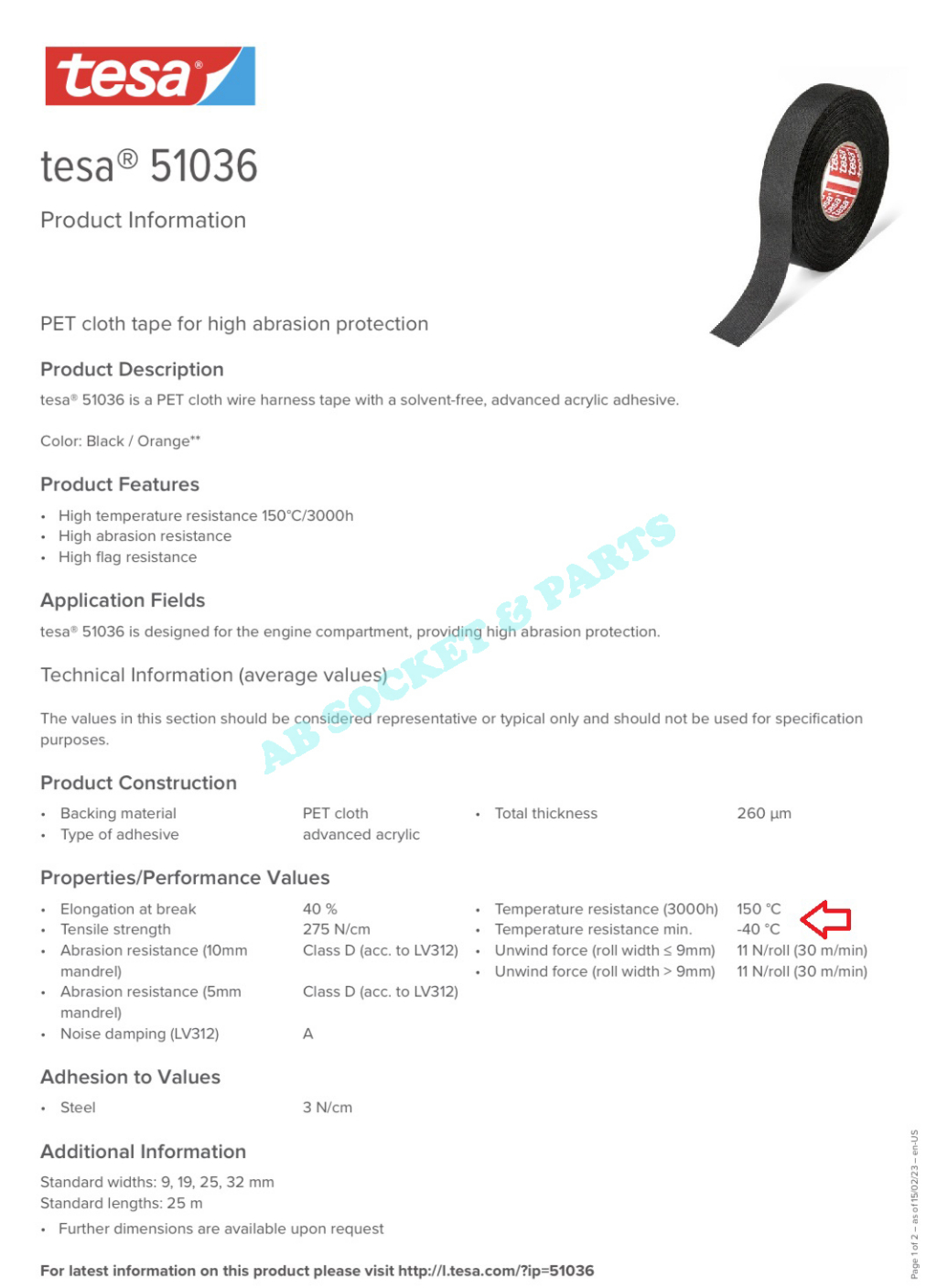 Tesa 51036 Germany Adhesive Cloth Fabric Tape Electrical Cable Wiring ...