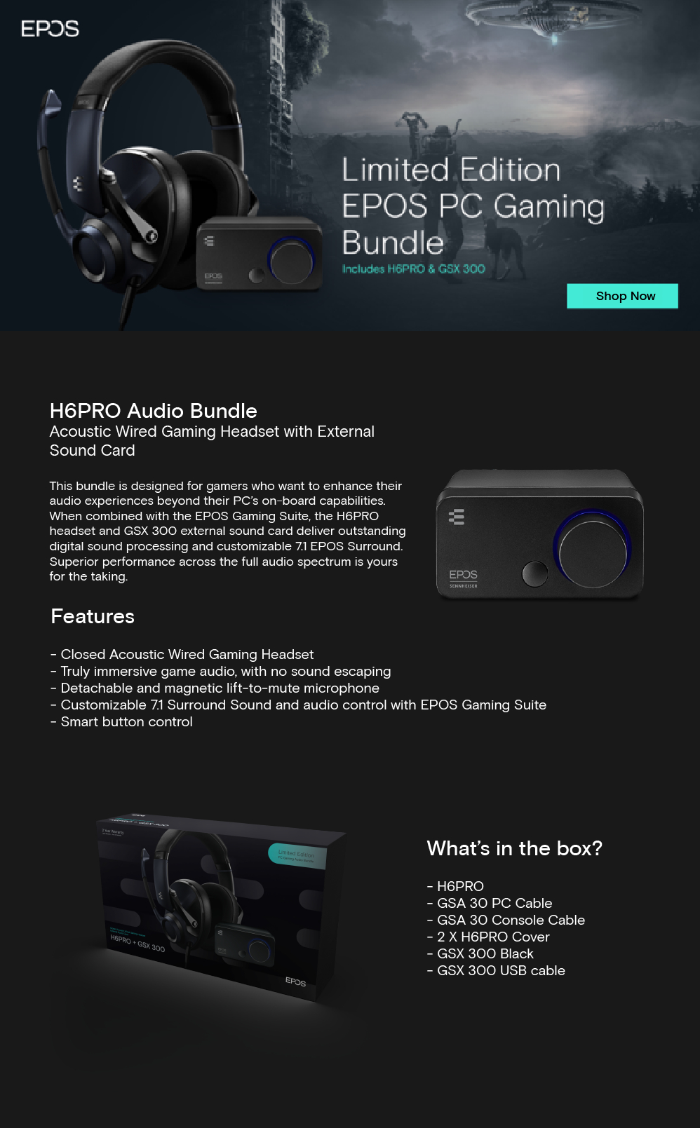 EPOS | Sennheiser H6PRO Audio Bundle - Open Acoustic Gaming Bundle ...