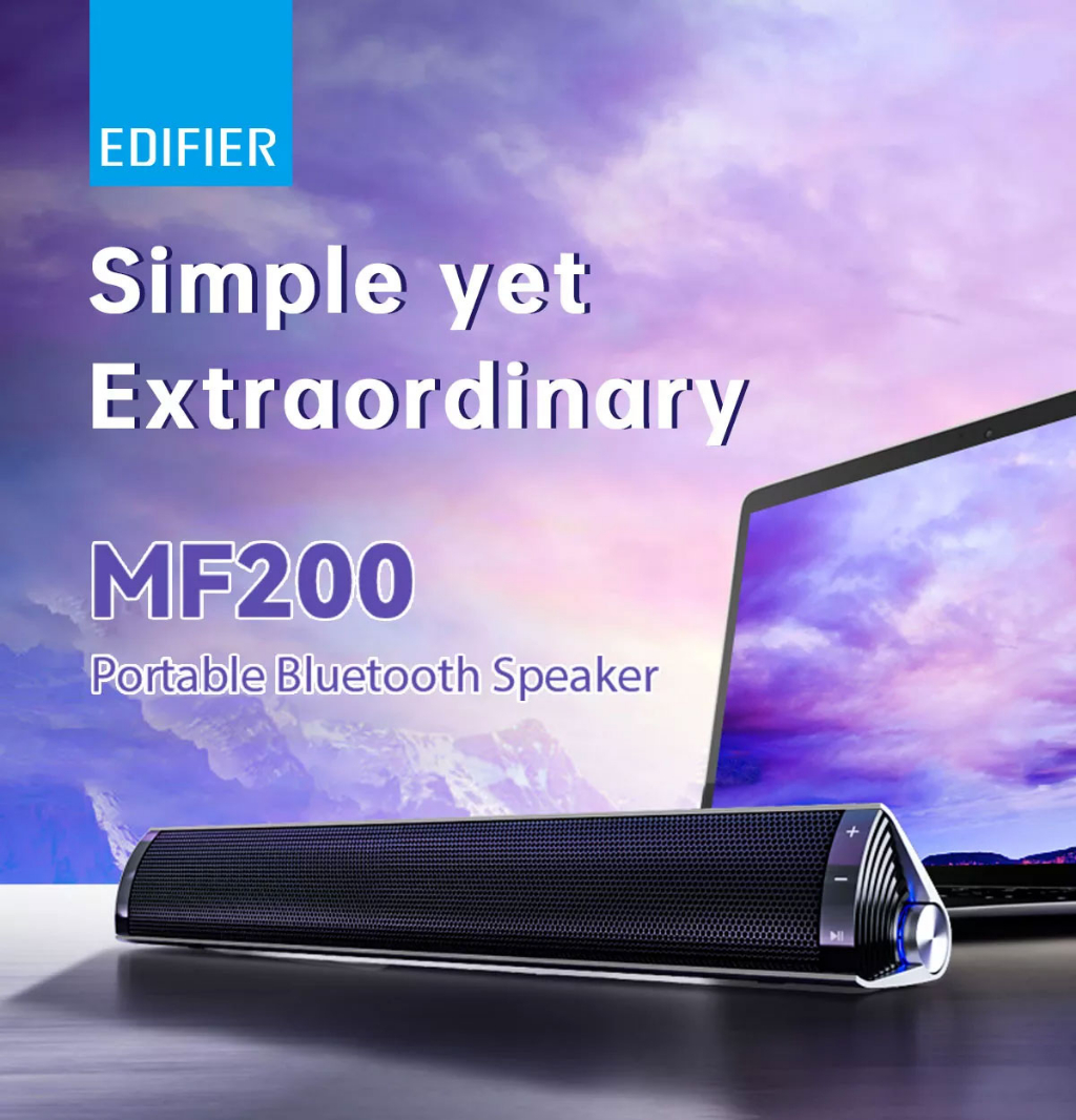 Edifier MF200 Portable Tabletop Soundbar - Bluetooth V5.0 | Aluminum Enclosure | Built in ...