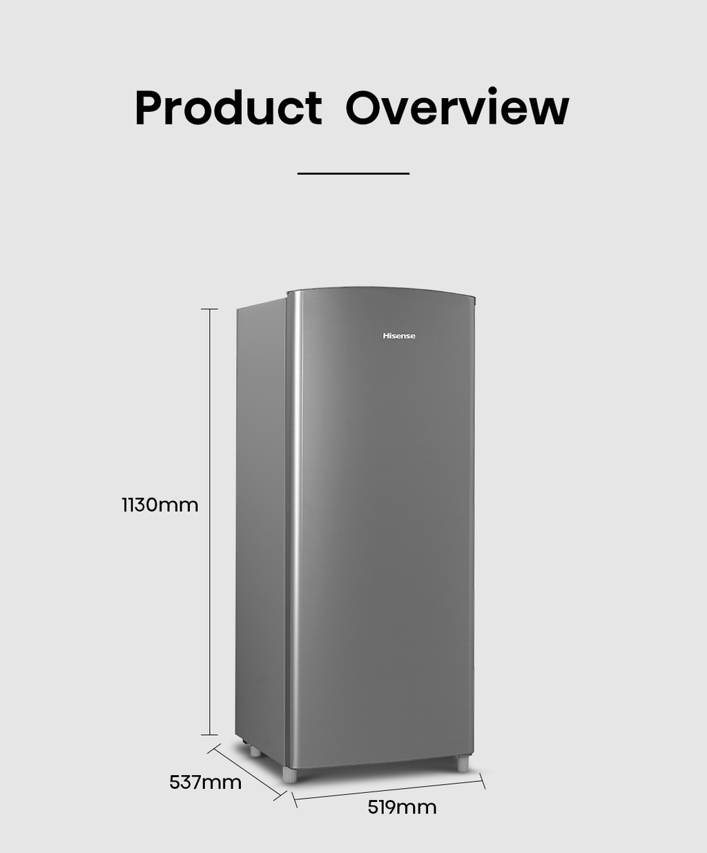 [FREE SHIPPING] Hisense Single Door 170L Refrigerator RR197D4AGN1.电冰箱 ...