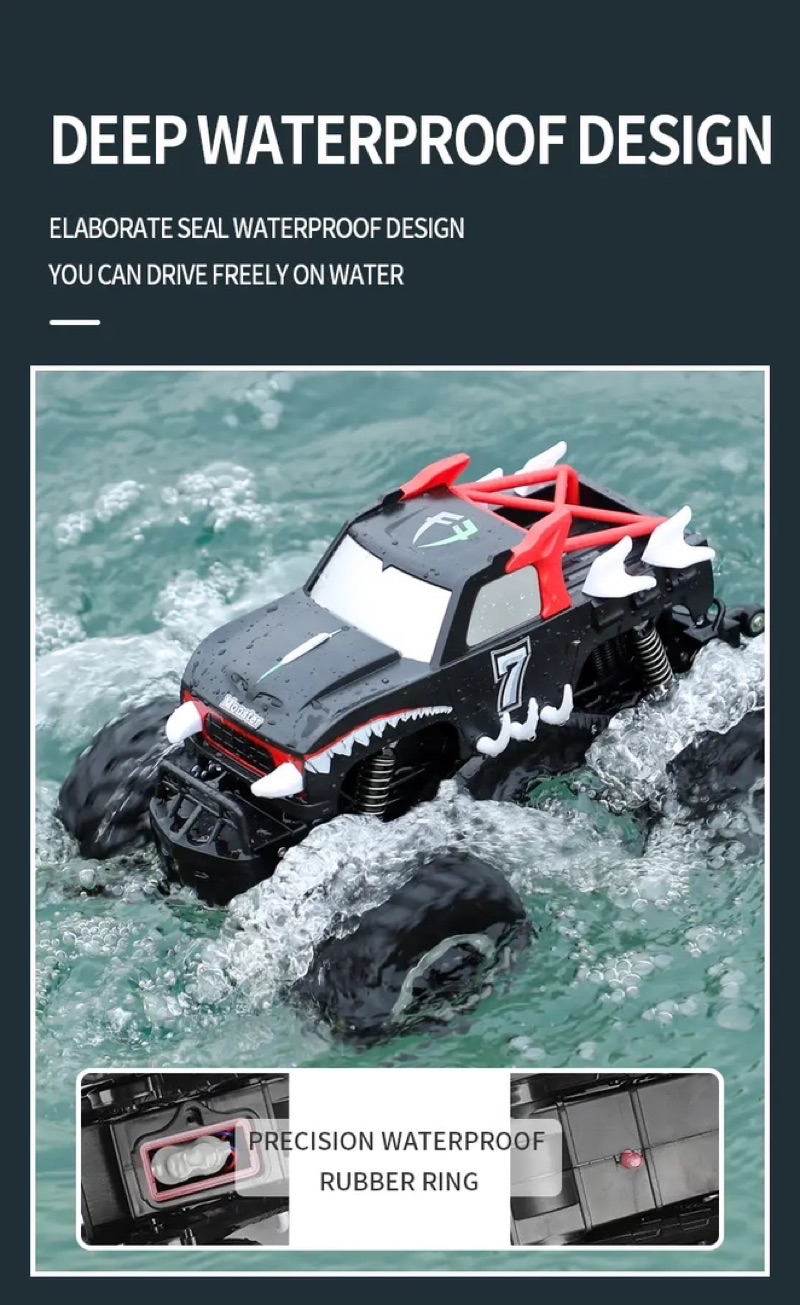 [360 FLIP STUNT]FEO Land Water Car DGRE Monster Truck Rc Car Amphibious ...