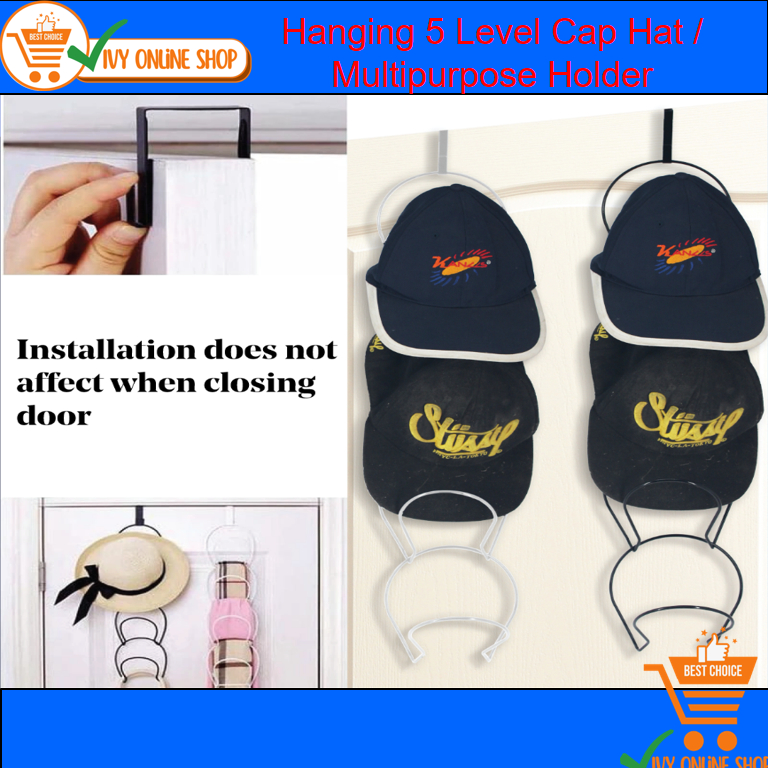 5 Level Cap Hat Holder Rak Gantung Topi penyangkut Topi Save Place ...